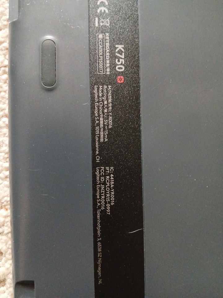 Logitech K750 Wireless Solar Keyboard - NO Receiver/Dongle (NEEDS NEW ...