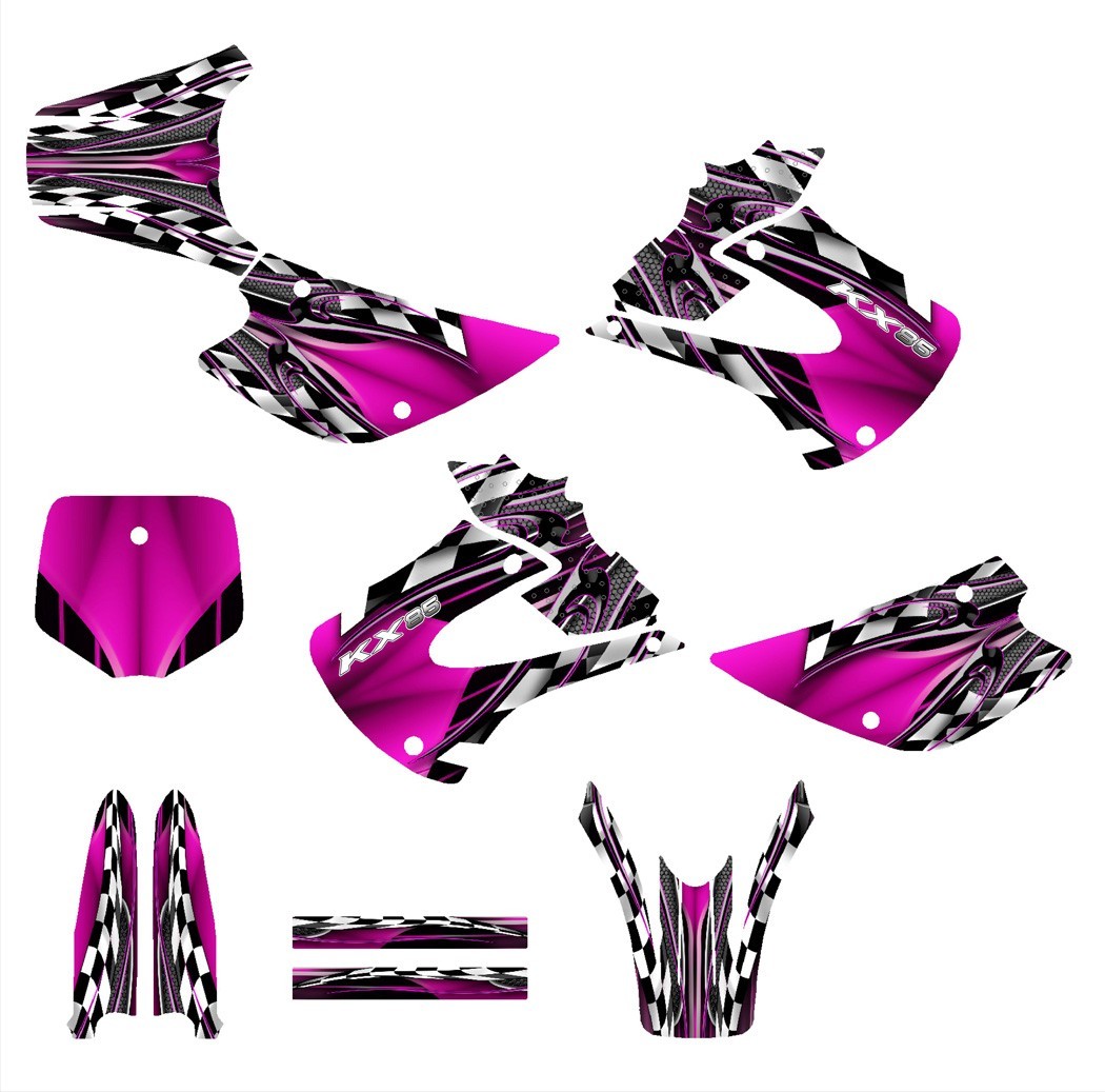 KX85 KX100 graphics decal kit for Kawasaki fits 2001 - 2013 #2500 Hot ...
