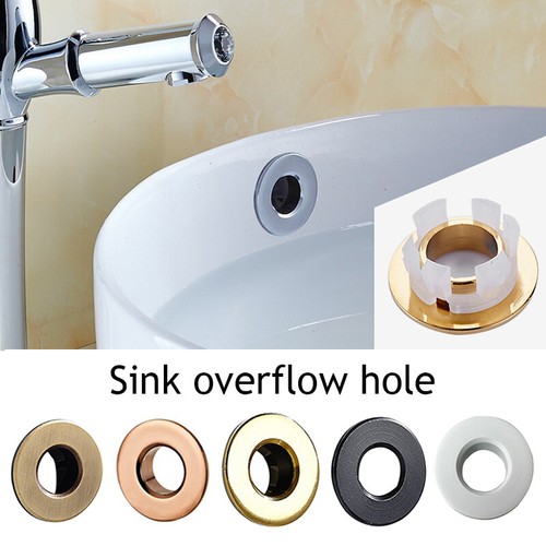 Bathroom Basin Sink Overflow Ring Round Insert Chrome Hole Cover Cap ...
