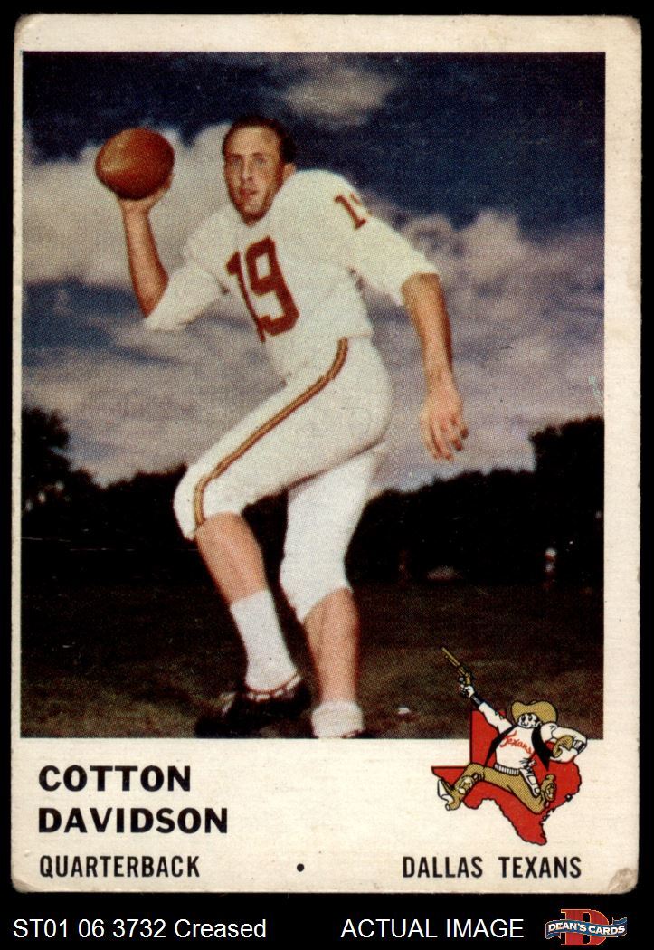 1961 Fleer #199 Cotton Davidson Texans (Chiefs) RC Baylor 1.5 - FAIR | eBay