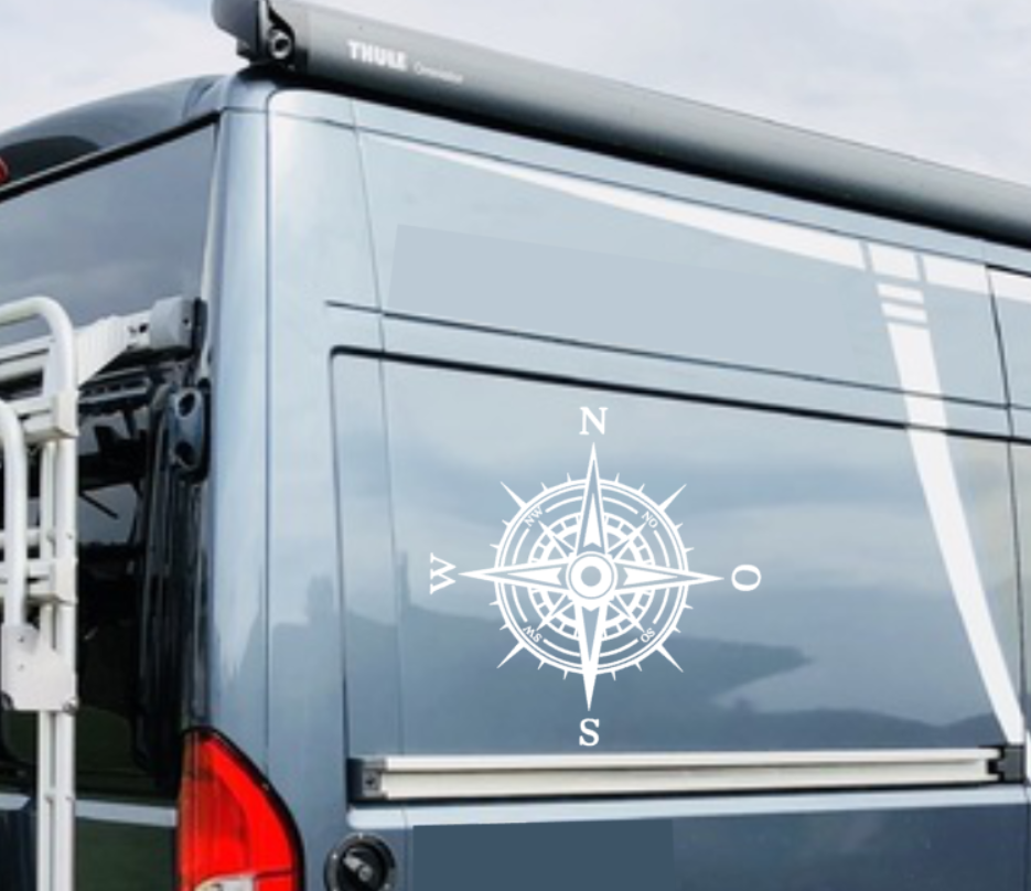 Kompass Aufkleber Windrose Aufkleber Auto Caravan Wohnmobil Wohnwagen ...