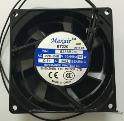 1 PCS Maxair BT220 Fan 9238B2HL AC220V 9238 9cm 2 wire Aluminum frame ...