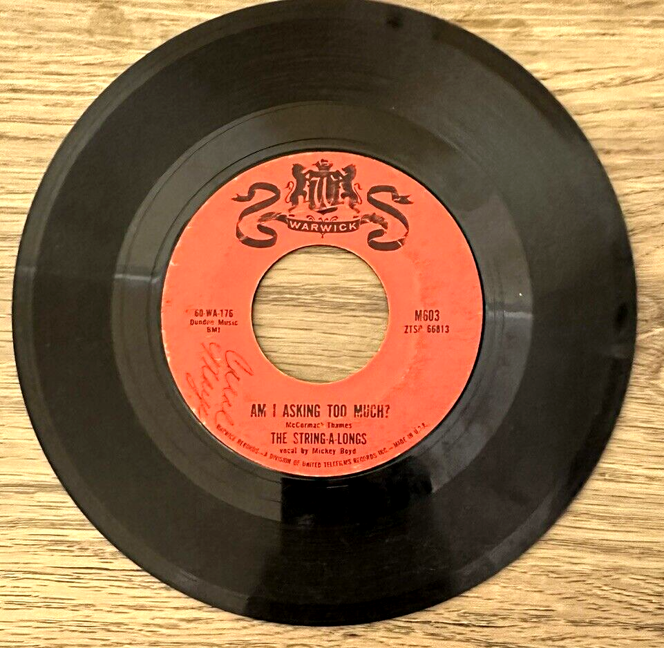 The String-A-Longs; AM I ASKING TOO MUCH / WHEELS, Warwick records 1960 ...