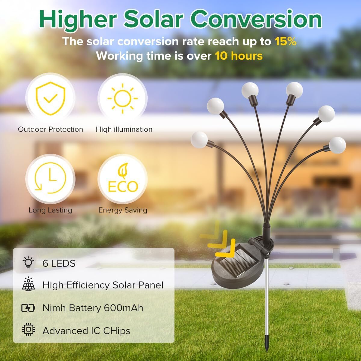 Solar Firefly Lights Swaying Lawn Outdoor Garden Landscape Decor 1/2/4 ...