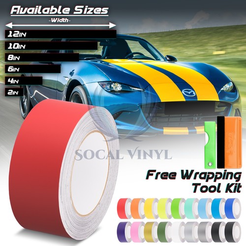 Matte Color Racing Stripes Vinyl Wrap For Mazda Miata MX-5 Stripe 10FT ...