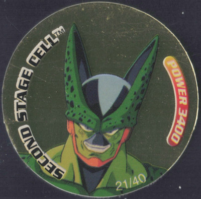 Dragon Ball Z Tazo Dizk | Gold Second Stage Cell 21/40 Power 3400 ...