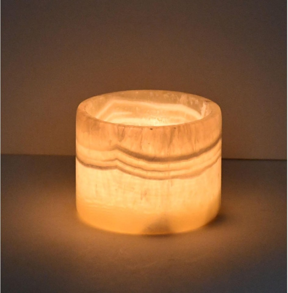 Single Alabaster Candle Holder, Sturdy Tealight Candle Holders ...