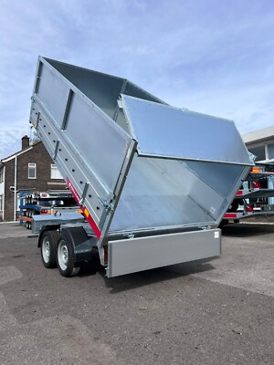 10ft x 5ft SIDES + RAMPS ELECTRIC TIPPING TRAILER TIPPER 2700kg 3m X 1 ...