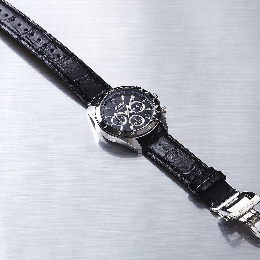 SEIKO SELECTION SBTR021 SPIRIT Chronograph Men's Quartz Watch Black ...