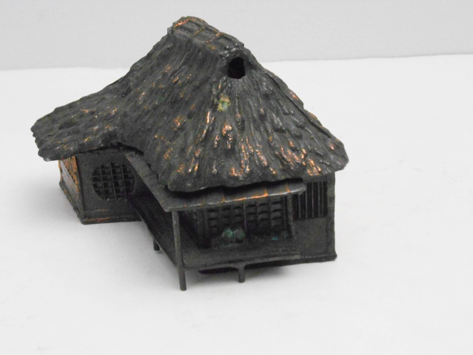 Vintage Oriental Bronze Copper Calligraphy Inkwell House with Amazing ...
