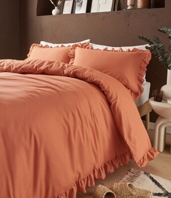 Orange Frill Duvet Set Asda Single Size bedding set duvet cover | eBay UK