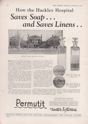 1931 Permutit Co New York NY Ad: Hackley Hospital Muskegon MI Water ...