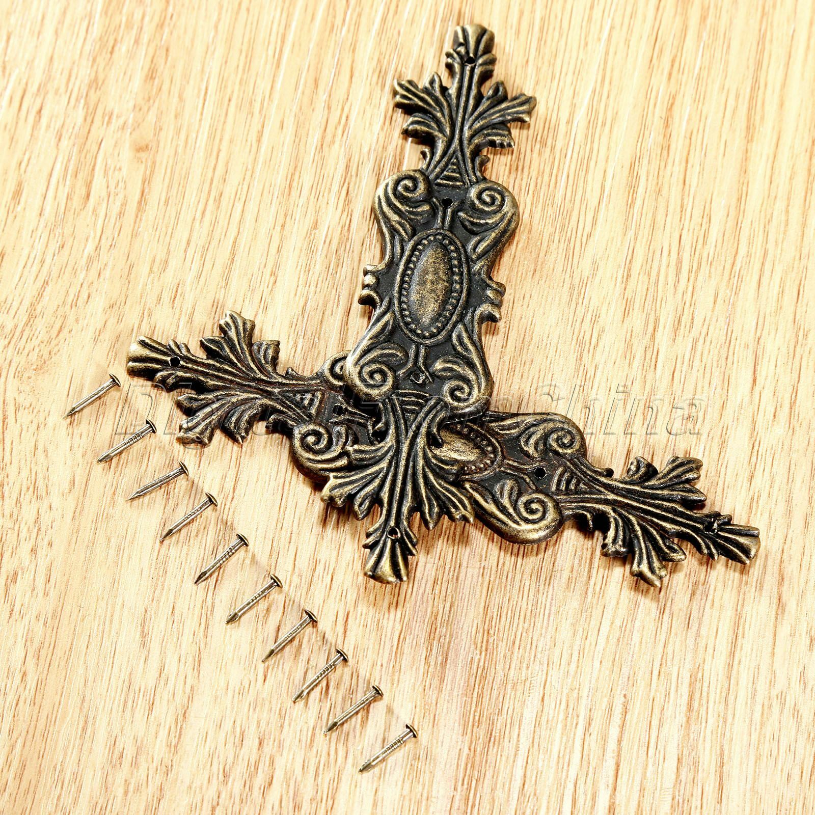 2/6/10pcs Retro Metal Jewelry Box Wooden Case Chest Corner Bracket ...