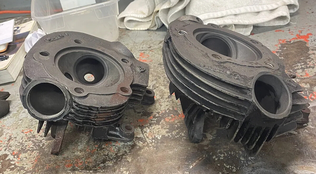 Harley Knucklehead Cylinder Heads Set Front Rear OEM FL EL NOS 1200 ...