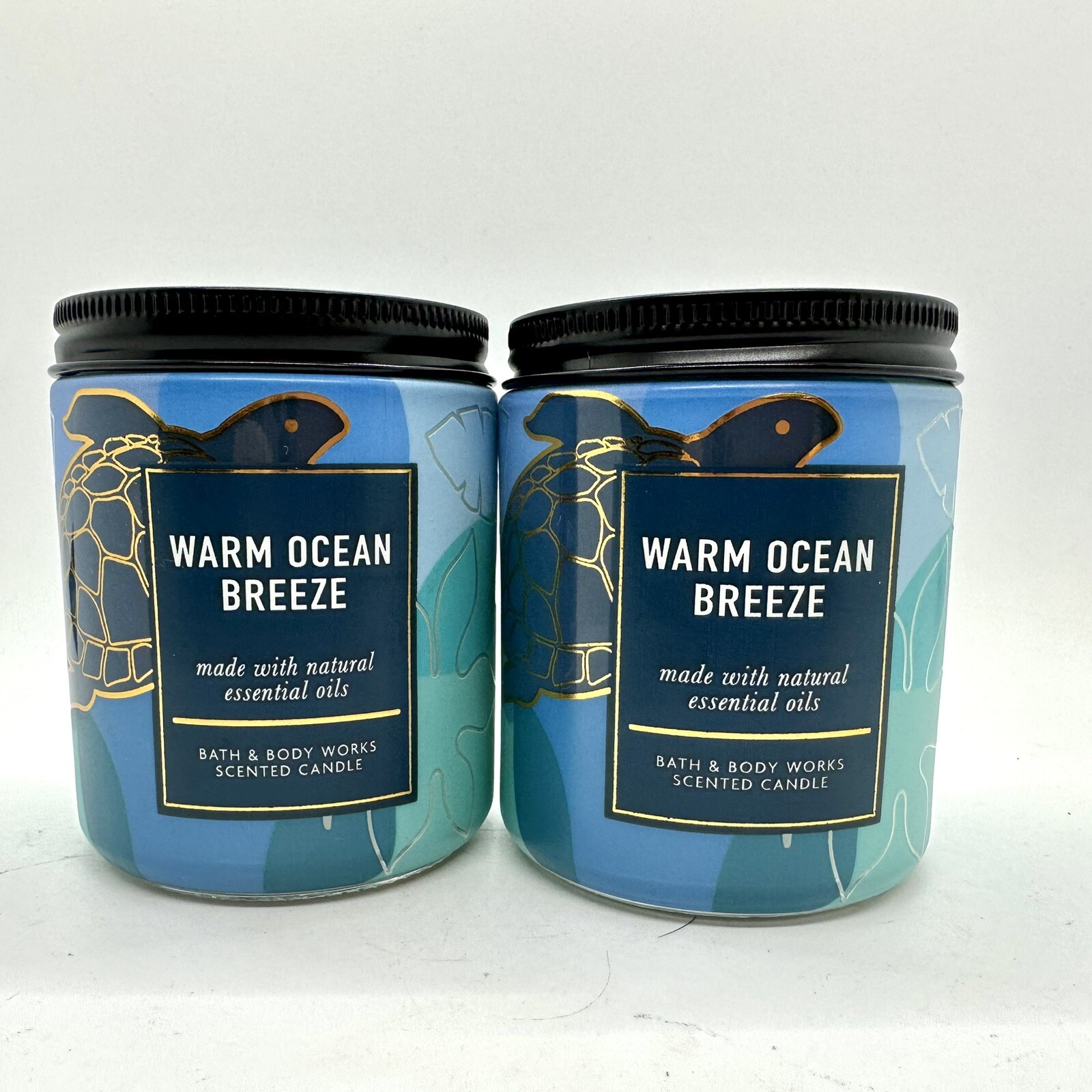 NEW! 2 BATH & BODY WORKS WARM OCEAN BREEZE SINGLE WICK SCENTED MEDIUM ...
