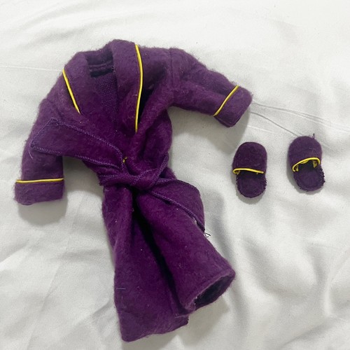 Vtg 1998 Barbie Ken Doll Fashion Avenue Purple Bath Robe w/ Slippers ...