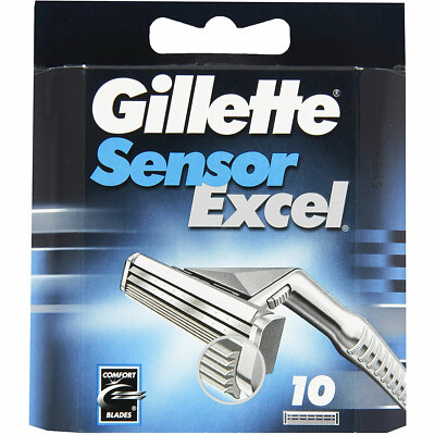 Gillette Sensor Excel Razor Blades For Men Pack of 10 Refill Blades ...