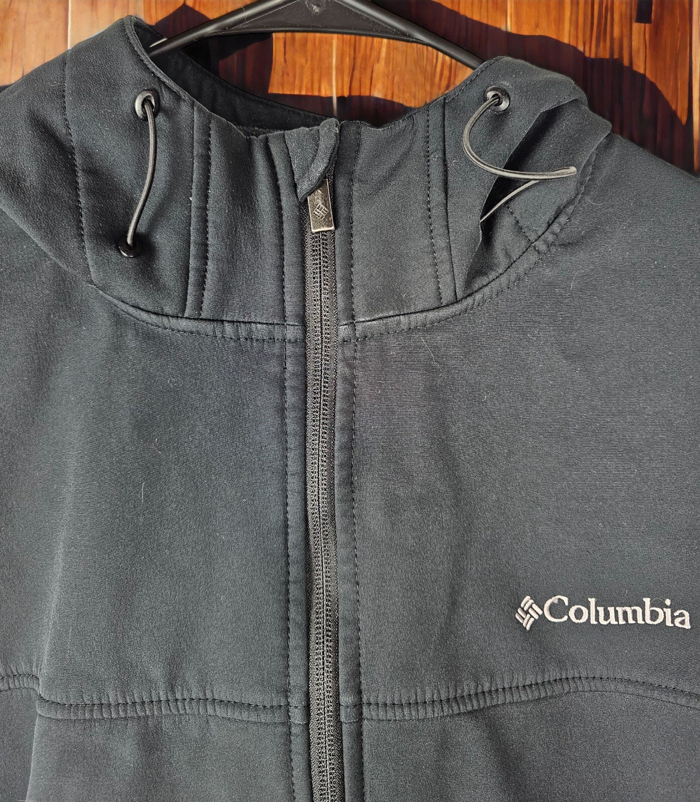Columbia Softshell Jacket Men's XL Black Full Zip Fleece Lined Coat ...