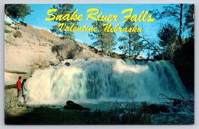 Vtg Postcard Snake River Falls Valentine Nebraska Waterfall Landscape ...