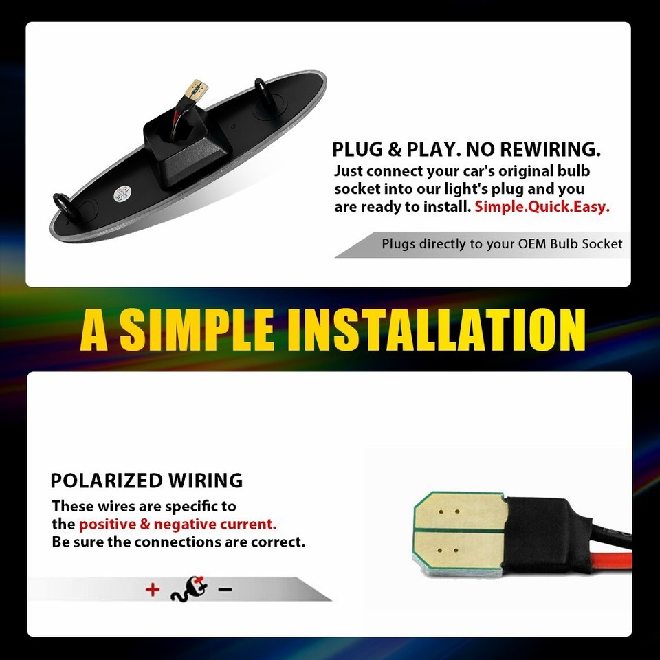 For 97-04 Chevy Corvette Red C5 LED Rear Bumper Marker Side Lights ...