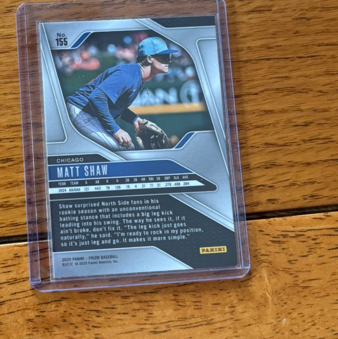 2025 Panini Prizm #155 Matt Shaw ROOKIE CARD Chicago Cubs | eBay