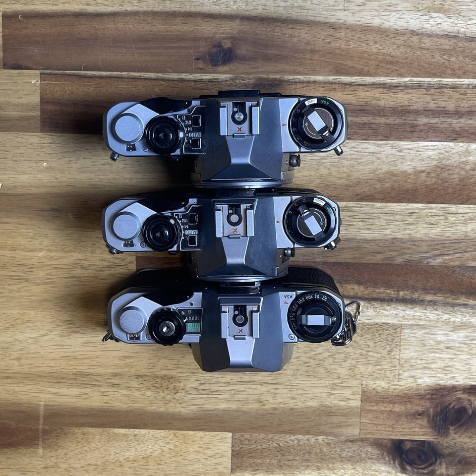 Pentax ME Super Vintage SLR Film Camera Bodies Lot Black and Silver ...