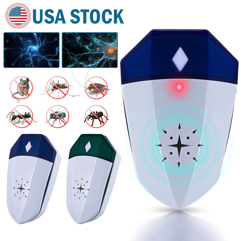 3X Electronic Ultrasonic Plus Mosquito Rat Rodent Mice Bug Pest Plug-in ...