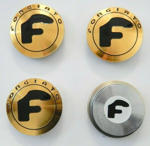 4 NEW FORGIATO FLOATING CENTER CAPS BRUSH &GOLD 6061 ALL BILLET | eBay