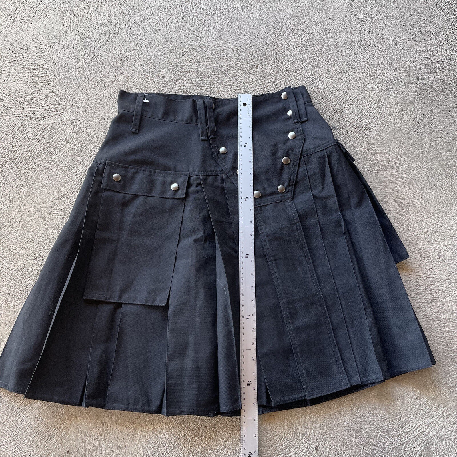 Utilikilt Mens 31 Black Spartan 33 Pleated Heavyweight Heavy Duty Basic ...