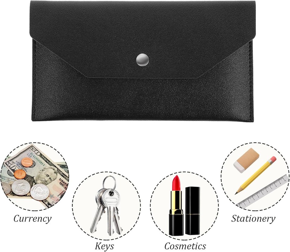 Money Envelopes for Cash, PU Leather Cash Envelope Wallet Reusable Cash ...