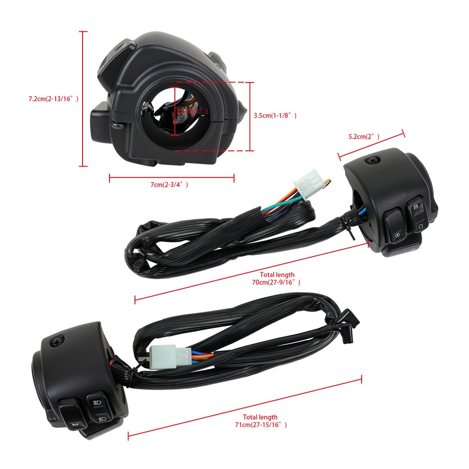 1" Handlebar Switches Control For 1996-2012 Harley Softail Dyna ...