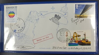 Tom McClean Atlantic Sailing Cover In Folder Of Issue- Carried & Signed ...