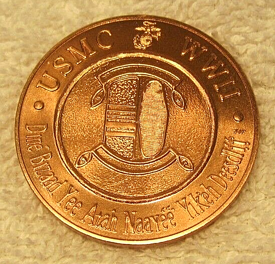 US. Marine Corp. ~ Navajo Code Talkers ~ 1-1/2" Bronze Medal Issued in ...
