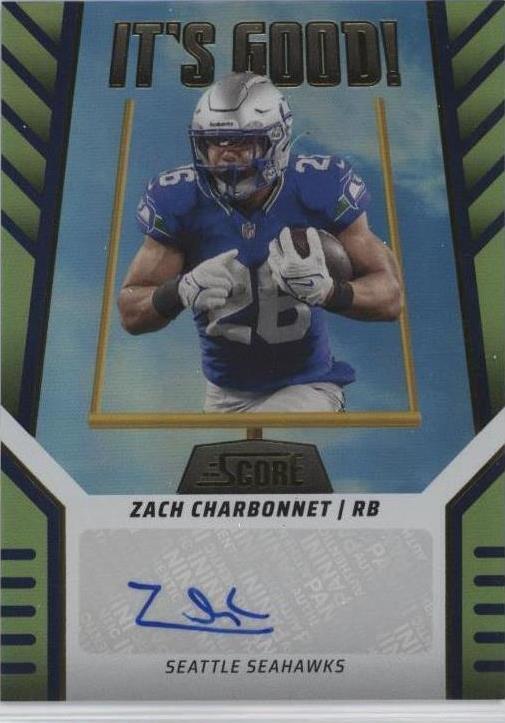 2024 Score - It's Good! Autographs Zach Charbonnet #IG-ZCT (AU) for ...