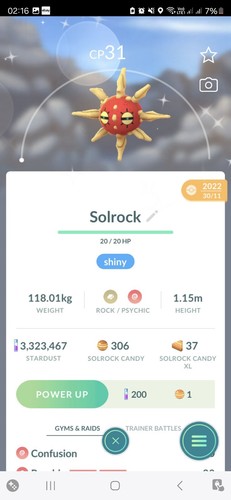 Pokémon Shiny Solrock ( Level 1 ) GO | eBay