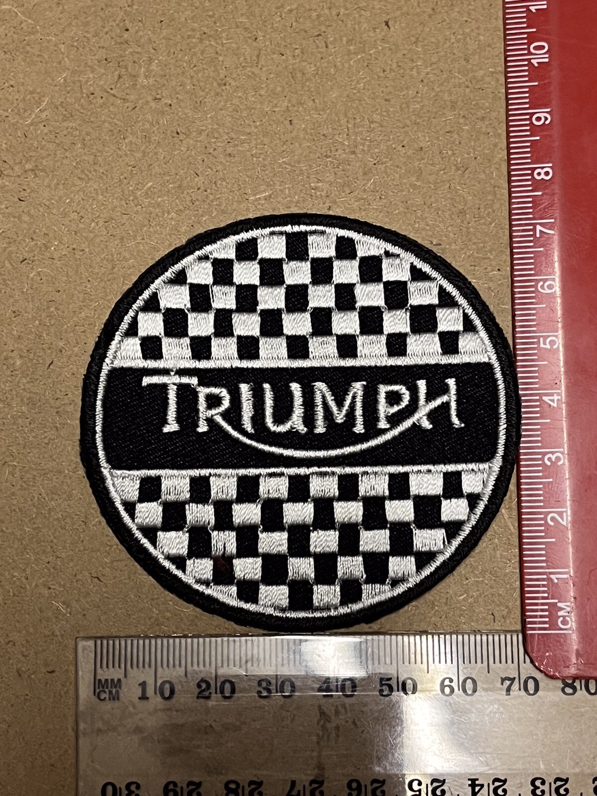 Sew on patches “Triumph” H70mm x W70mm | eBay Australia