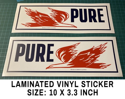PURE FIREBIRD OIL GASOLINE GLOSSY VINYL STICKERS DECAL - VINTAGE ...