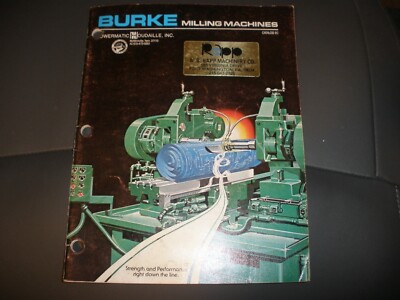 Burke Milling Machines Catalog EUC (D7) | eBay
