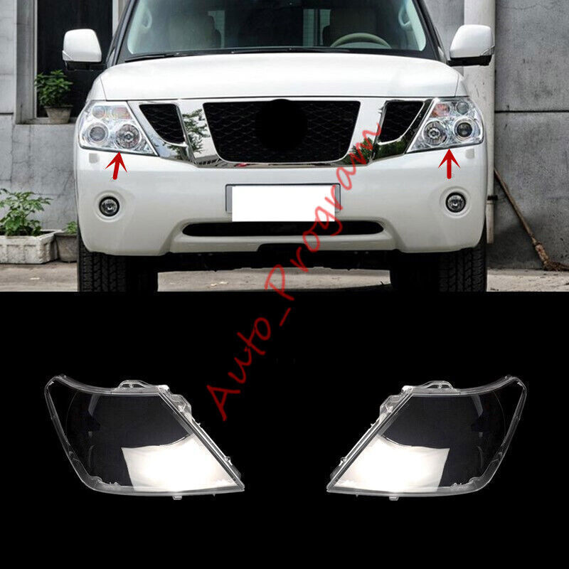 Both Side Headlight Clear Lens Cover + Sealant For Nissan Armada 2017 ...