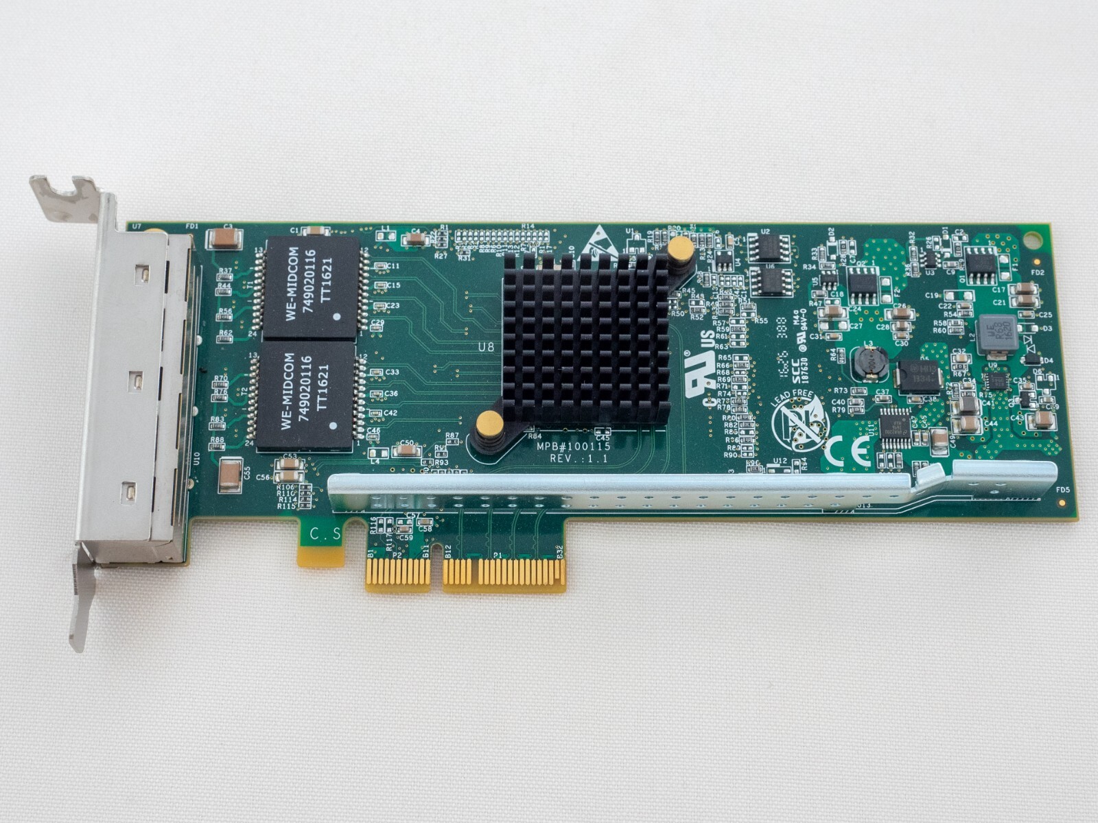 Silicom Quad Port Intel i350-AM4 1GbE PCIe Network Card PE2G4I35L Low ...