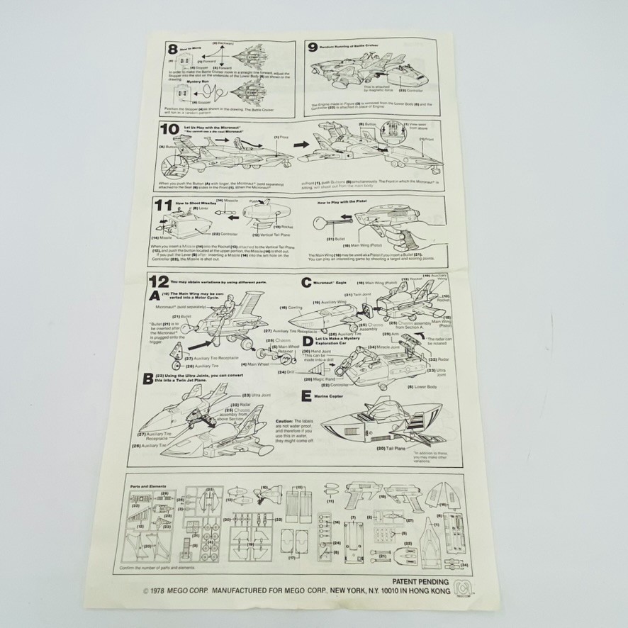 MEGO MICRONAUTS "BATTLE CRUISER" - ORIGINAL INSTRUCTION SHEET ...