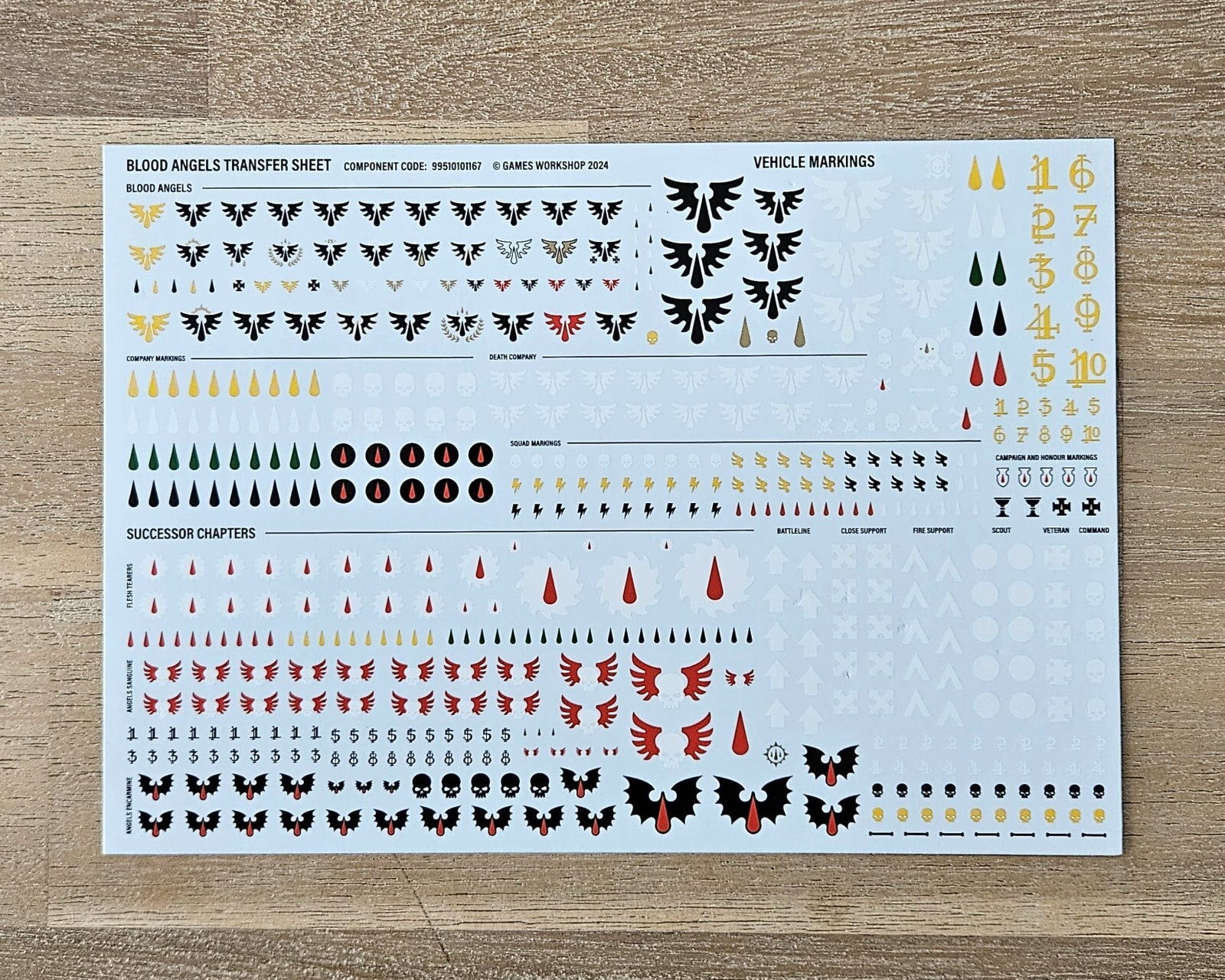 Blood Angels Transfer sheet - Calcomanias Angeles Sangrientos | eBay