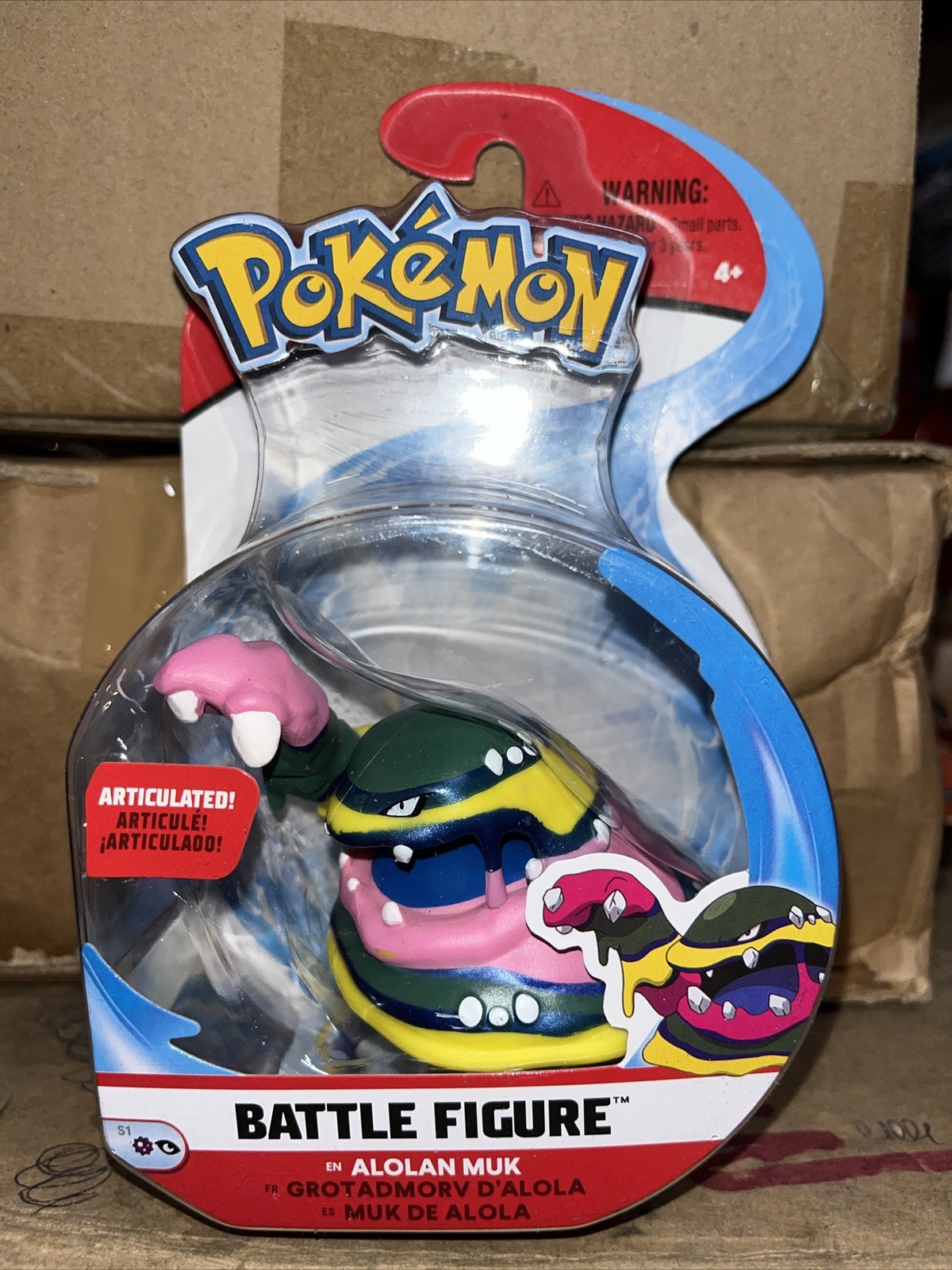 Pokemon 3 Inch Alolan Muk Articulated Battle Action Figure Ages 4+ NEW ...
