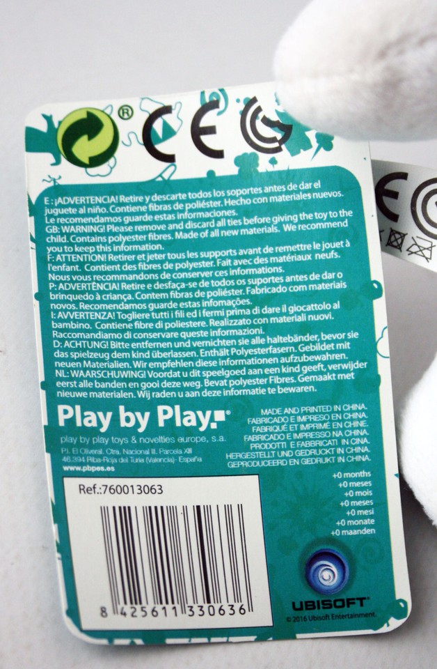 RARE RABBIDS SHOUTIN 14" PLUSH STUFFED TOY FIGURE PLAY BY PLAY UBISOFT ...