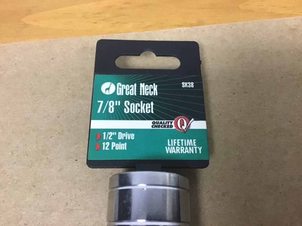 New 7/8” , 1/2” Drive Great Neck Socket, 12 Point, SK38 | eBay