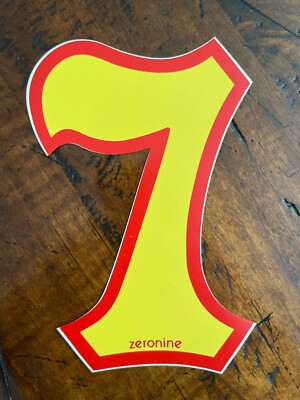 OLD SCHOOL BMX RARE ZERONINE RED AND YELLOW Number 7 BMX Plate Decal ...