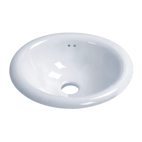 Lily Oval Shaped Drop-In Bathroom Vanity Sink 17-1/2 X 15-1/2" White ...
