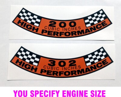 Ford Mustang Falcon Galaxie Air Cleaner sticker decal * ANY ENGINE SIZE ...