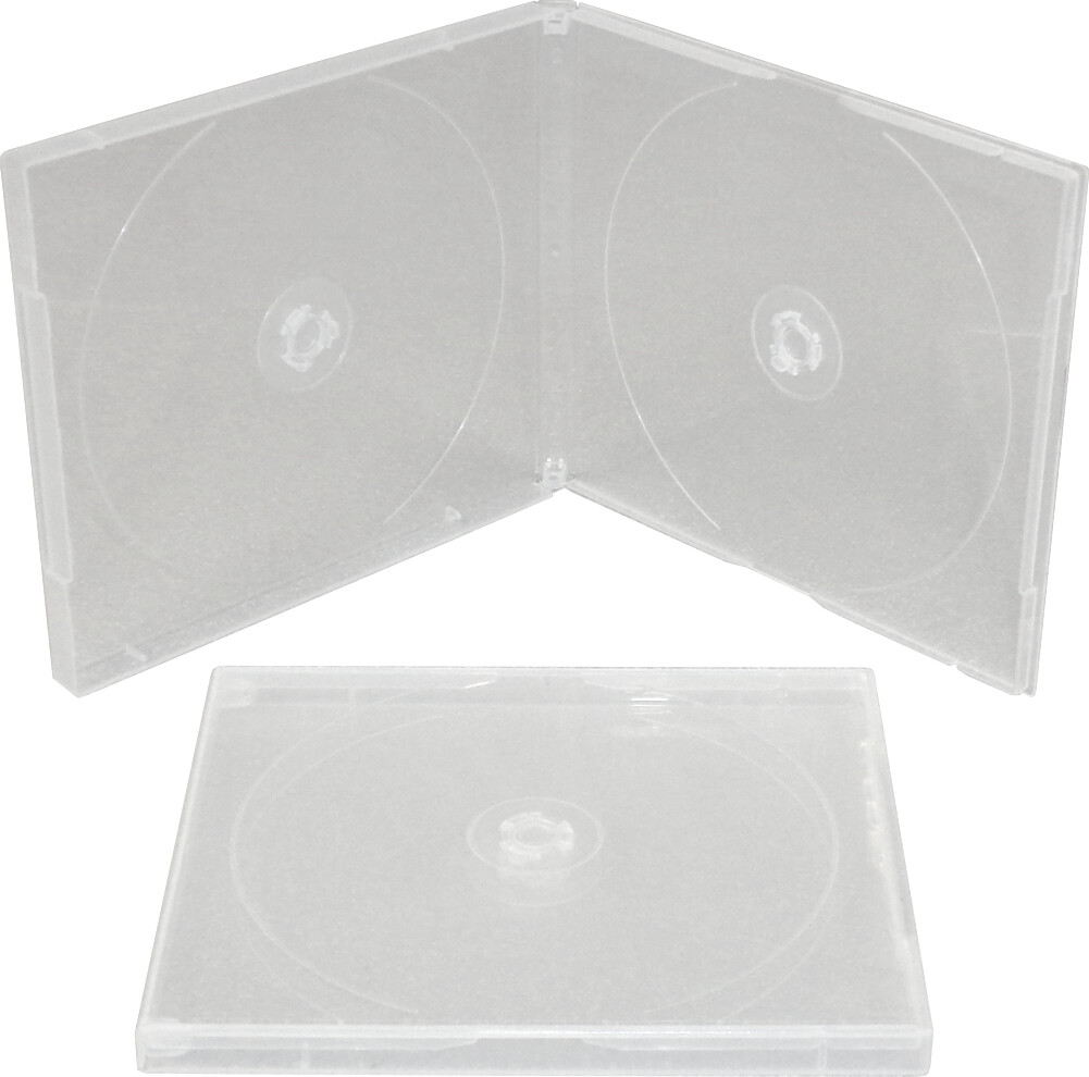 (5) Double CD Cases - 10mm Clear Empty POLYPROPYLENE 2-Disc Boxes # ...