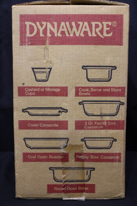 NOS Vintage Dynaware 30 Pc. Set Glass Ovenware #1348 Gold Amber MINT ...